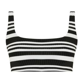 Annadiva Swim Aruba Stripe Bralette Bikini Oberteil Black White - Annadiva