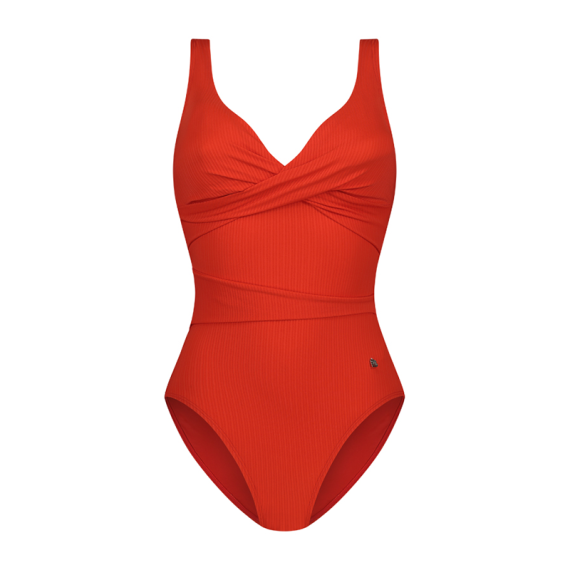 Beachlife Fiery Red Volant Badeanzug - Annadiva