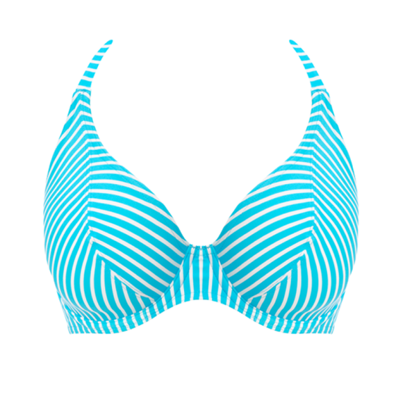 Freya Bademode Jewel Cove Neckholder Bikinitop Stripe Turquoise
